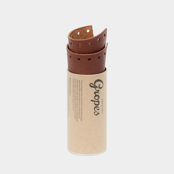 Short Leather Grips, Brown | tokyobike